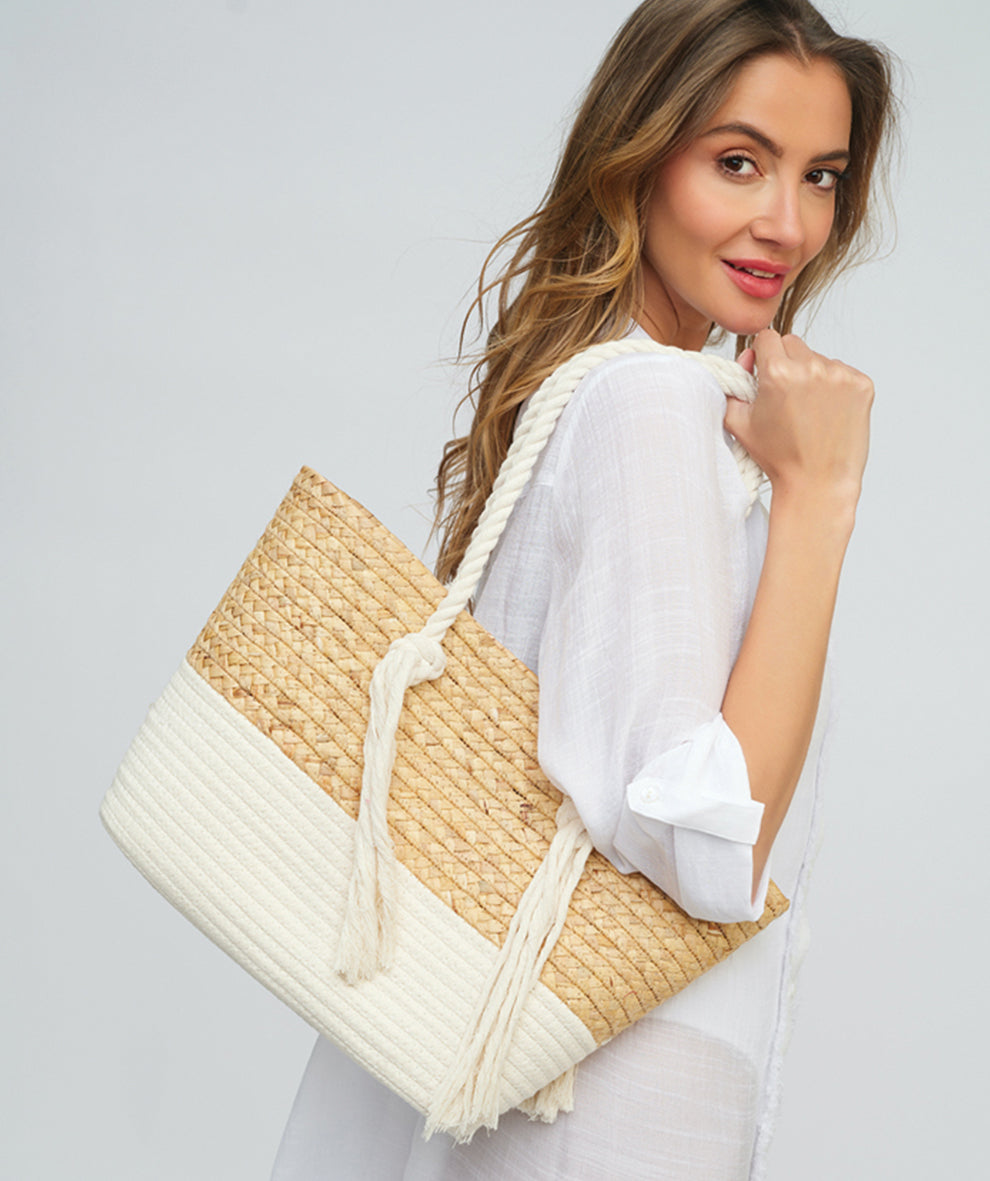 Hampton Bag - Natural/White – Pia Rossini Trade